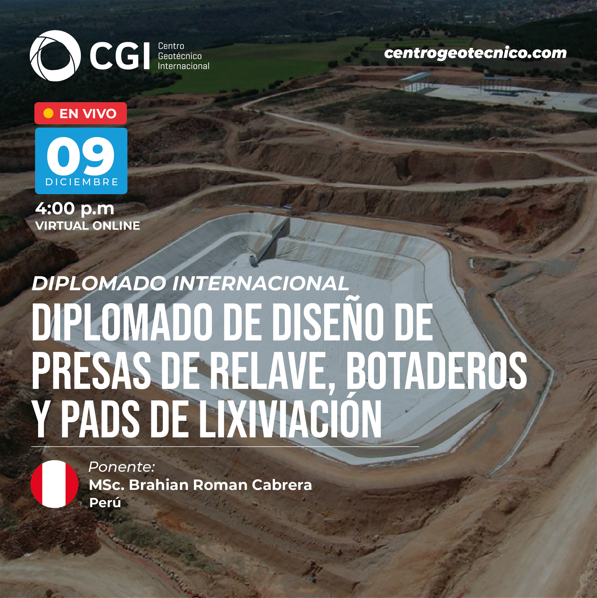 Diplomados online de Diseño de presas de relaves, botaderos y pads de ...